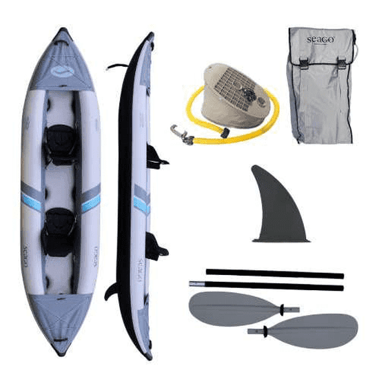 Seago Vancouver 2-Person Inflatable Kayak – Dual-Blade Paddles, Drop-S ...