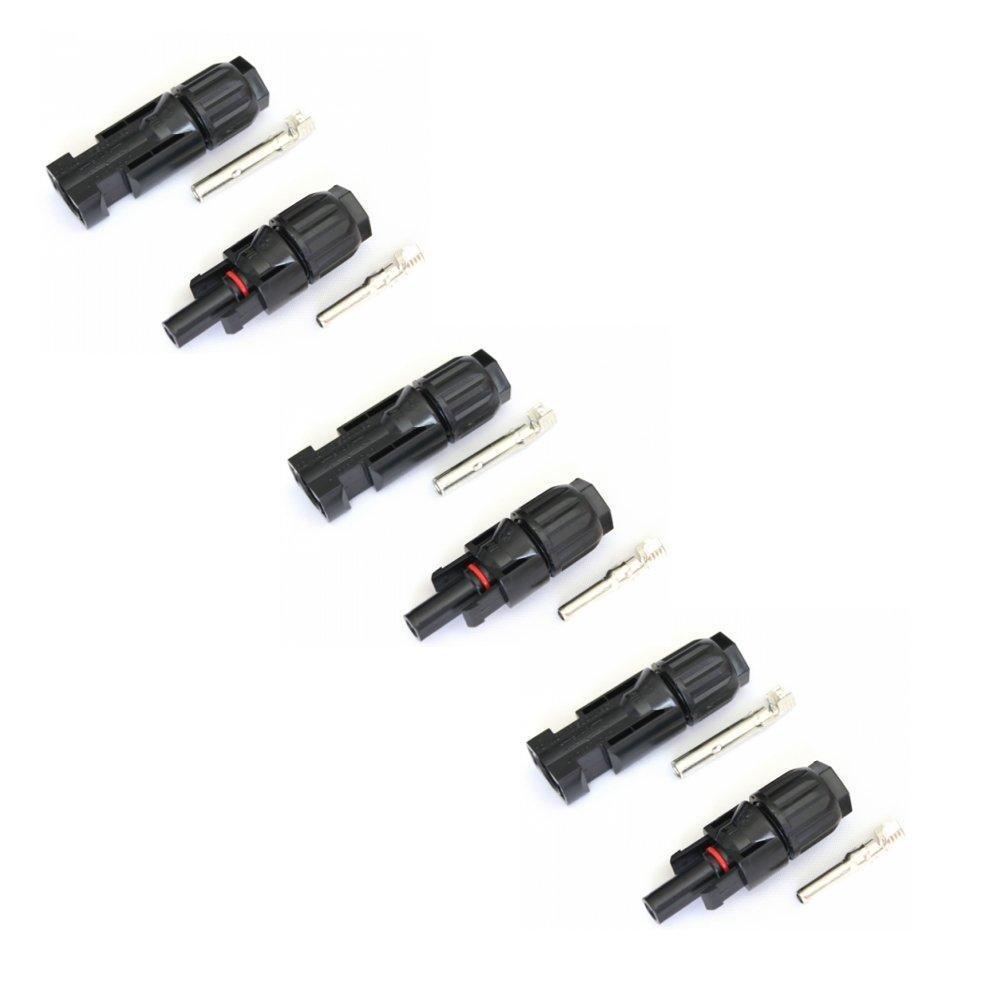 3 Pairs of MC4 compatible connectors for 10mm2 cable, suitable for sol ...