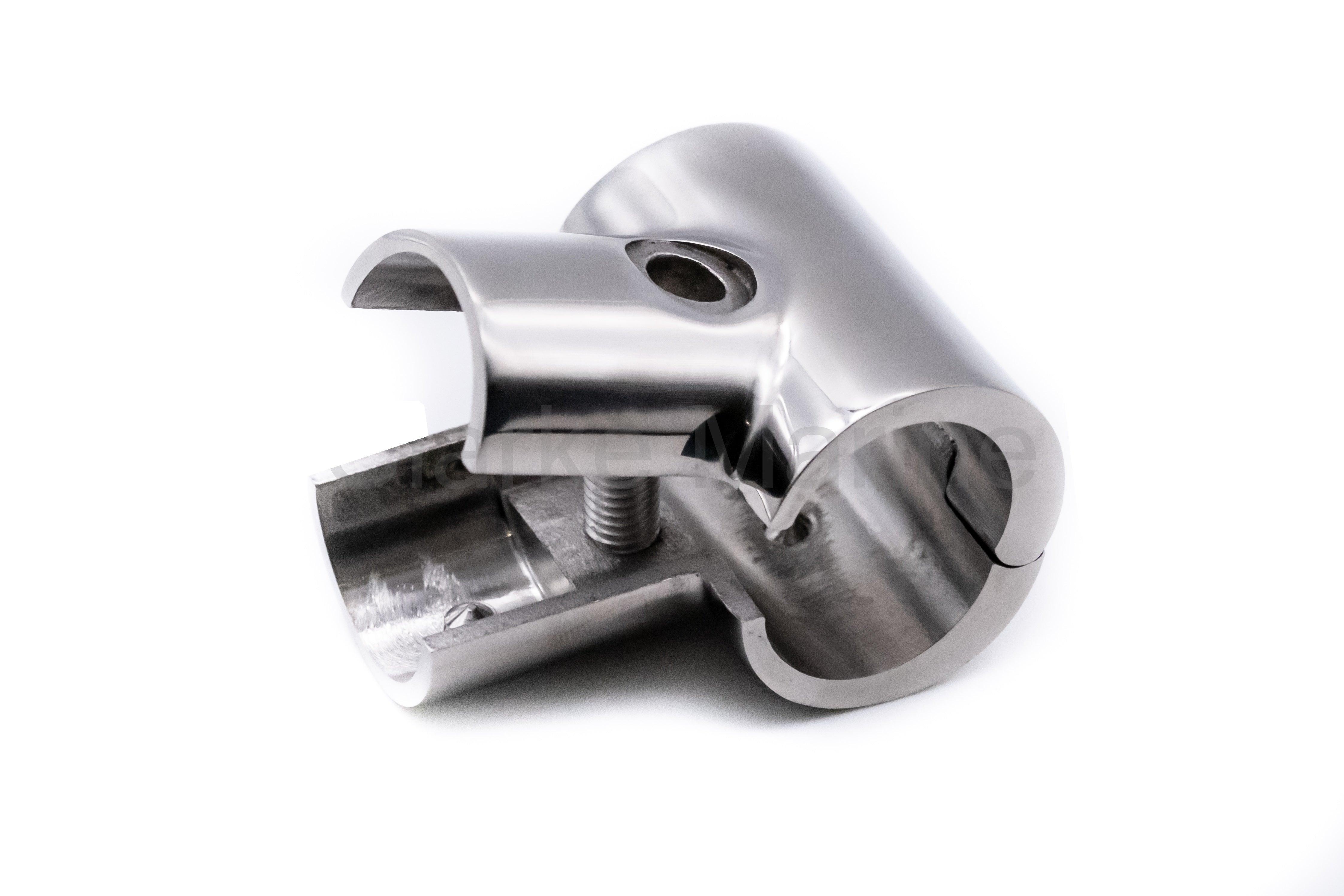 Bimini handrail open hinged fitting 90 degree T piece tee tubing rail ...