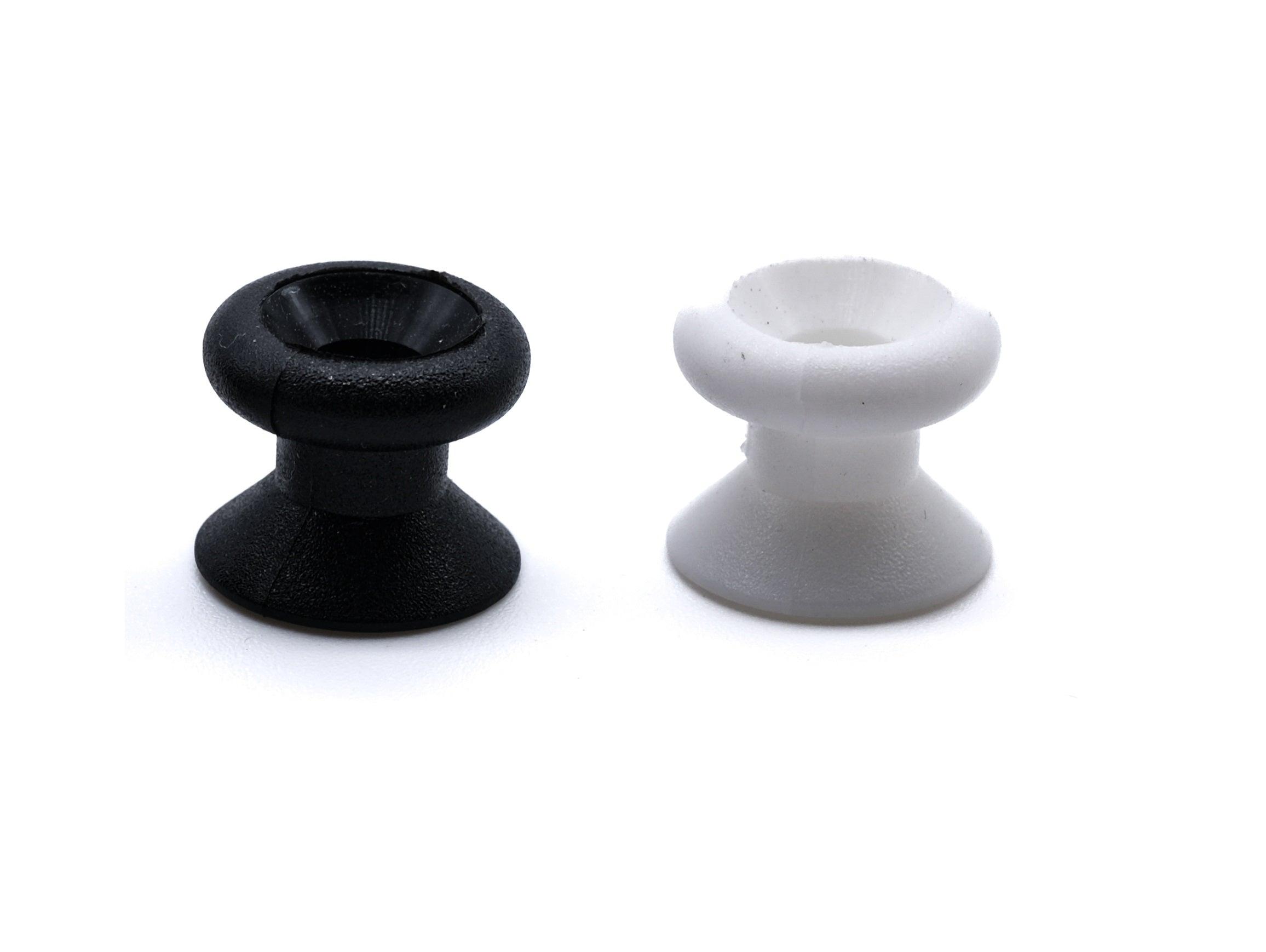 Canopy lacing mushroom / button with bevel base black and white ...