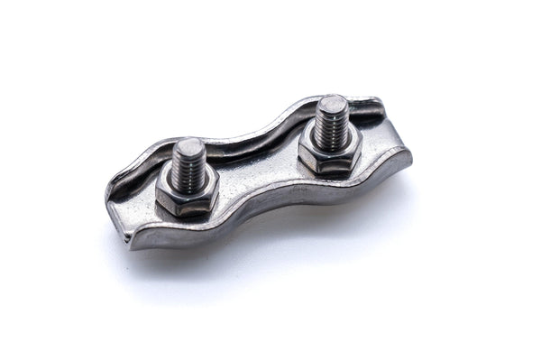 Stainless Steel Duplex wire rope clamps / grips 316 A4 marine grade ...