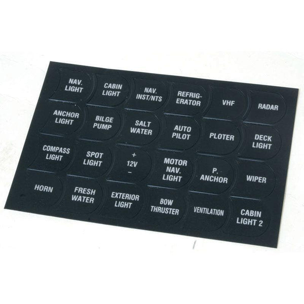 Function Switch Panel Labels - 24pcs | 4Boats